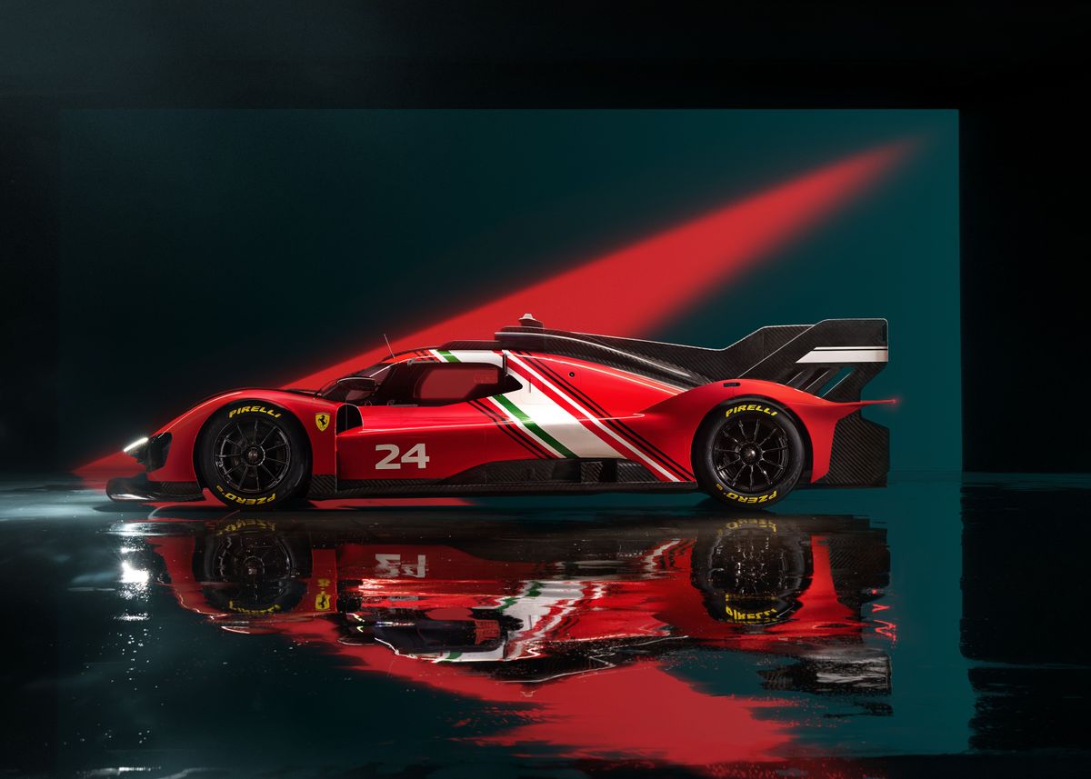 'Ferrari 499p race car ' Poster, picture, metal print, paint by El ...