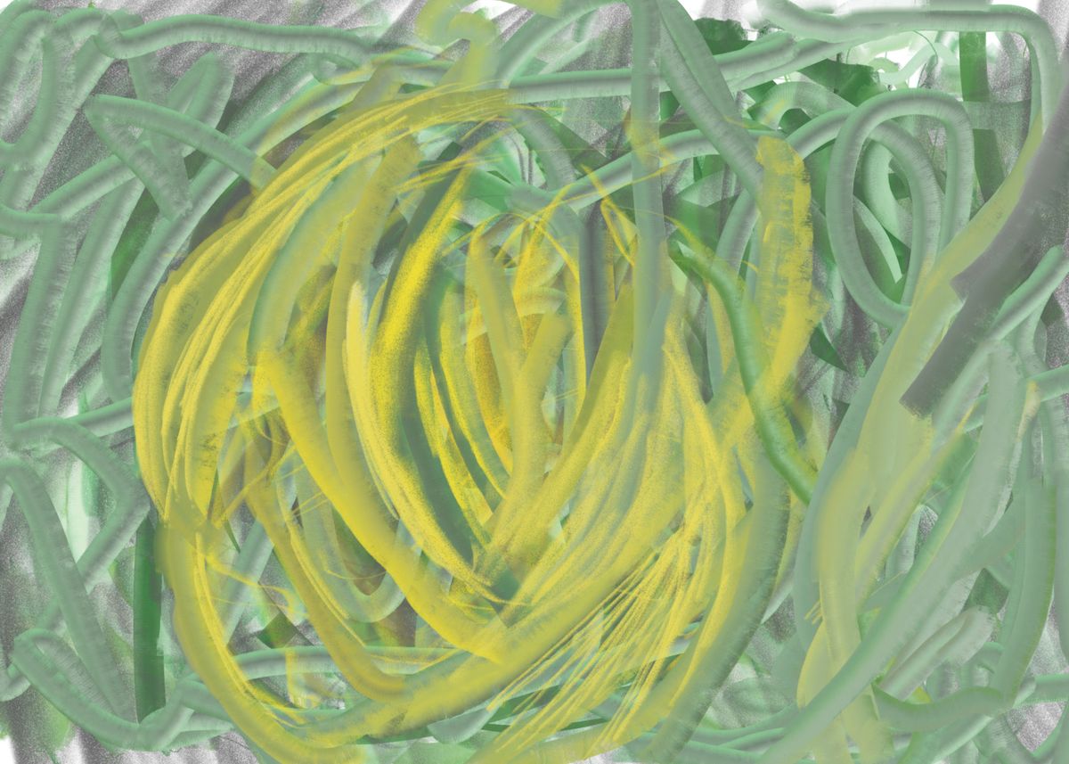 'Intertwine painting' Poster, picture, metal print, paint by Yiling Shen | Displate