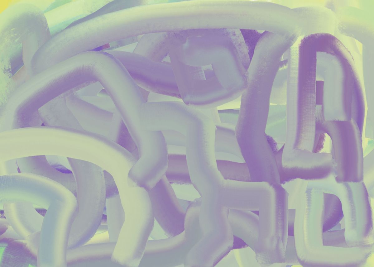 'Trapped abstract art' Poster, picture, metal print, paint by Yiling Shen | Displate