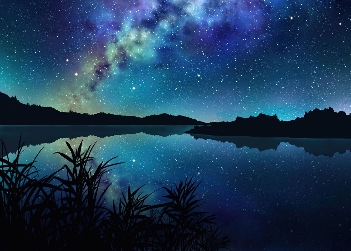 'Starry Star Night Sky' Poster, picture, metal print, paint by ...