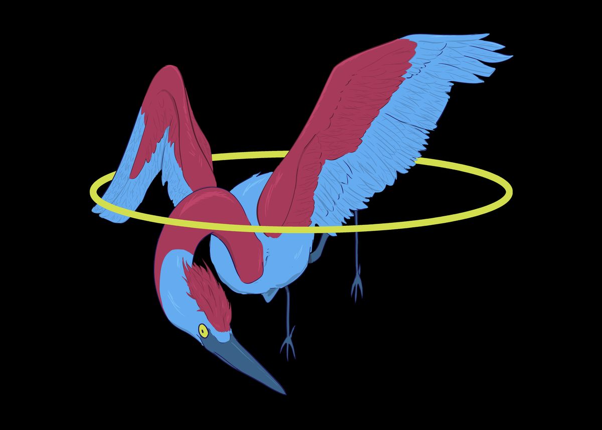 'Goliath Heron' Poster, picture, metal print, paint by Rory Nelson ...