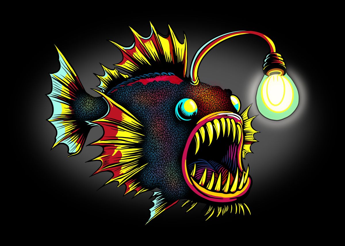'The Angler Fish' Poster, picture, metal print, paint by RogueDesign ...