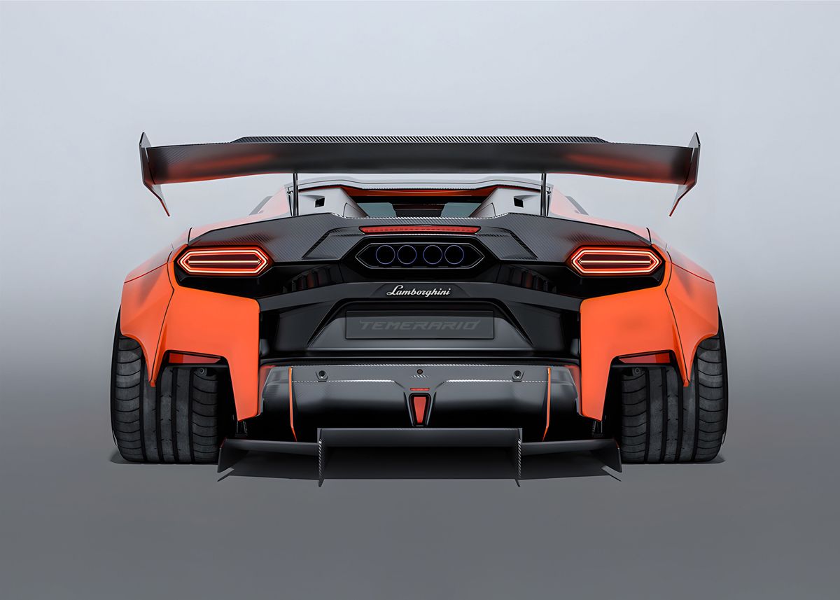 'Widebody Temerario Rear' Poster, picture, metal print, paint by Osh ...