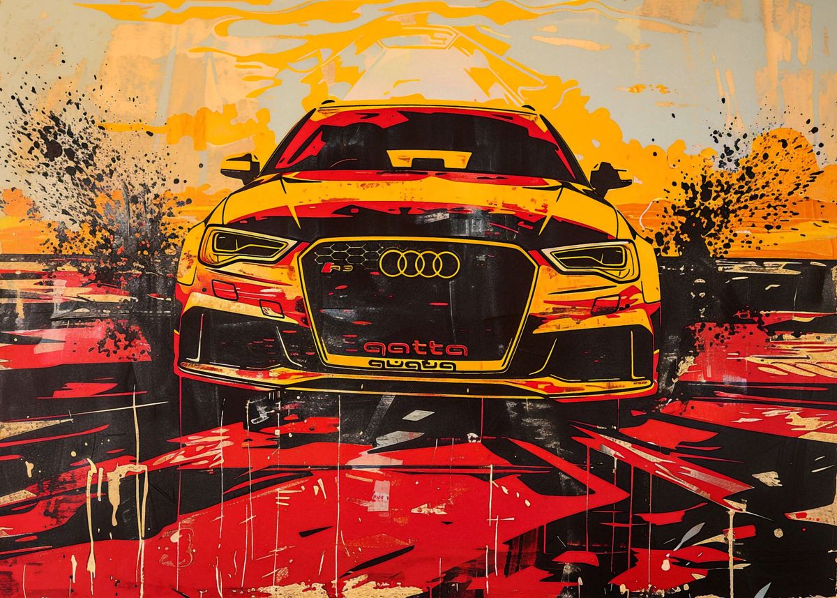 'Audi RS3 Sport Car Art' Poster, picture, metal print, paint by ...