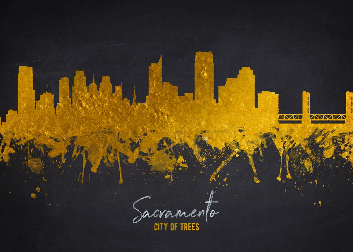 'Sacramento Skyline' Poster, picture, metal print, paint by Aged Pixel ...