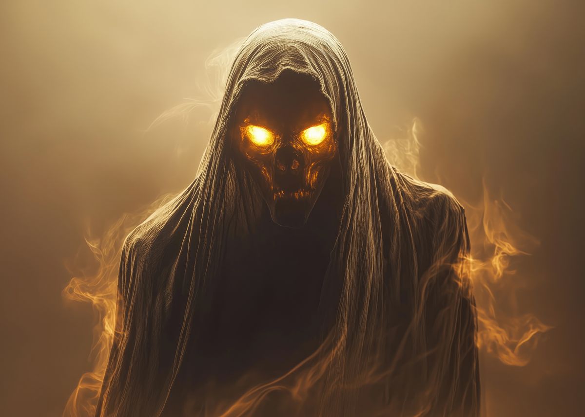 'Spectral Skeleton With Glowing Eyes' Poster, picture, metal print ...