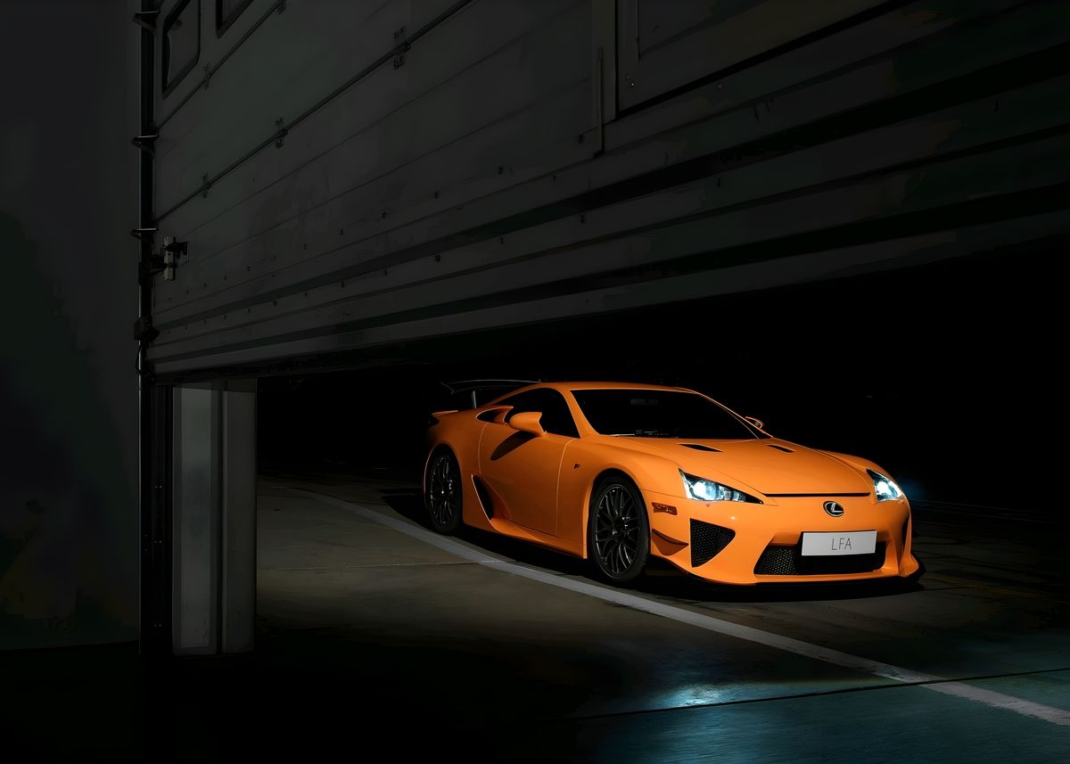 'Orange Lexus LFA' Poster, picture, metal print, paint by Indi Creator ...