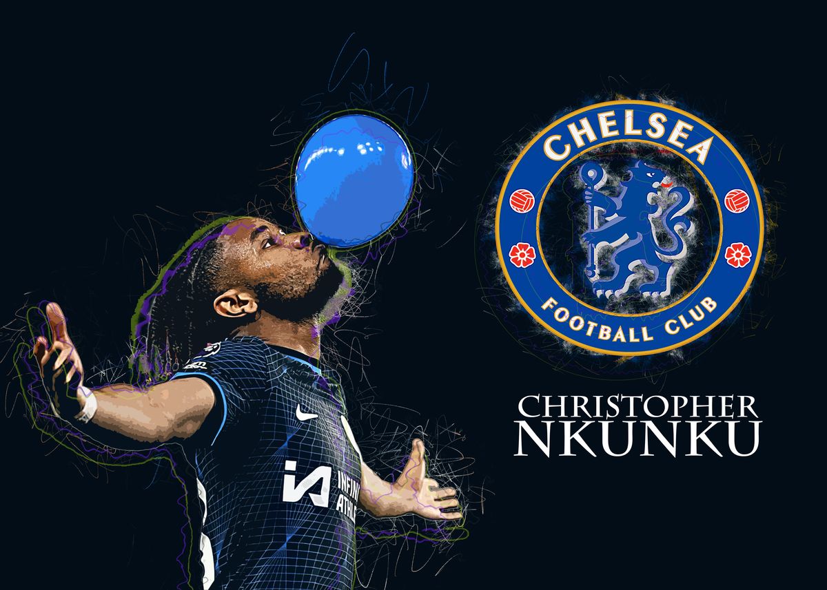 'Christopher Nkunku Balloon' Poster, picture, metal print, paint by ...
