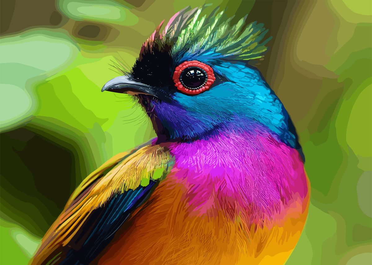 'Colorful Bird Portrait' Poster, picture, metal print, paint by Fanth ...