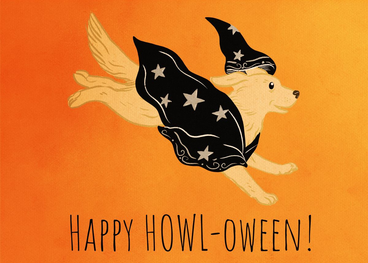 'Happy Howl-Oween' Poster, picture, metal print, paint by American ...
