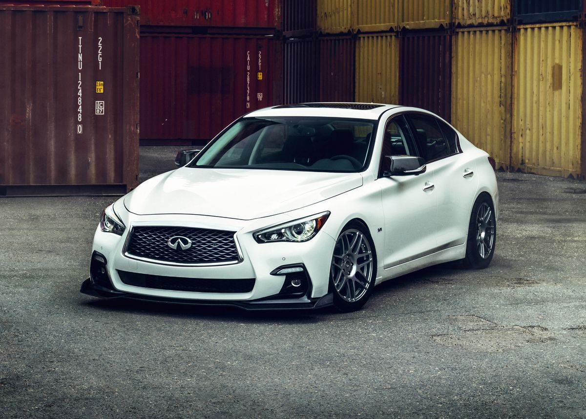 'White Infiniti Q50' Poster, picture, metal print, paint by Sport Cars ...