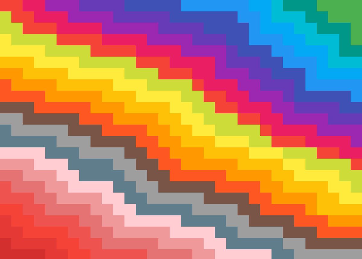 'Pixel art rainbow' Poster, picture, metal print, paint by Gianfranco ...