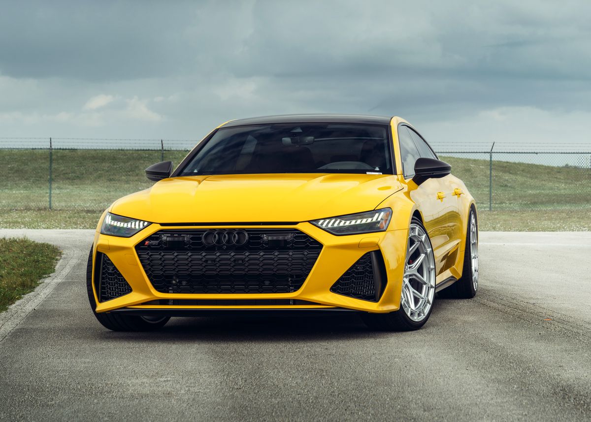 'Yellow Audi RS7' Poster, picture, metal print, paint by Racing cars ...