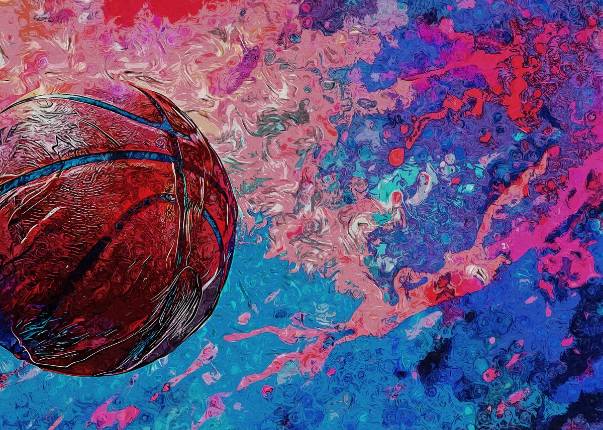 'Basketball Abstract Art' Poster, picture, metal print, paint by ...