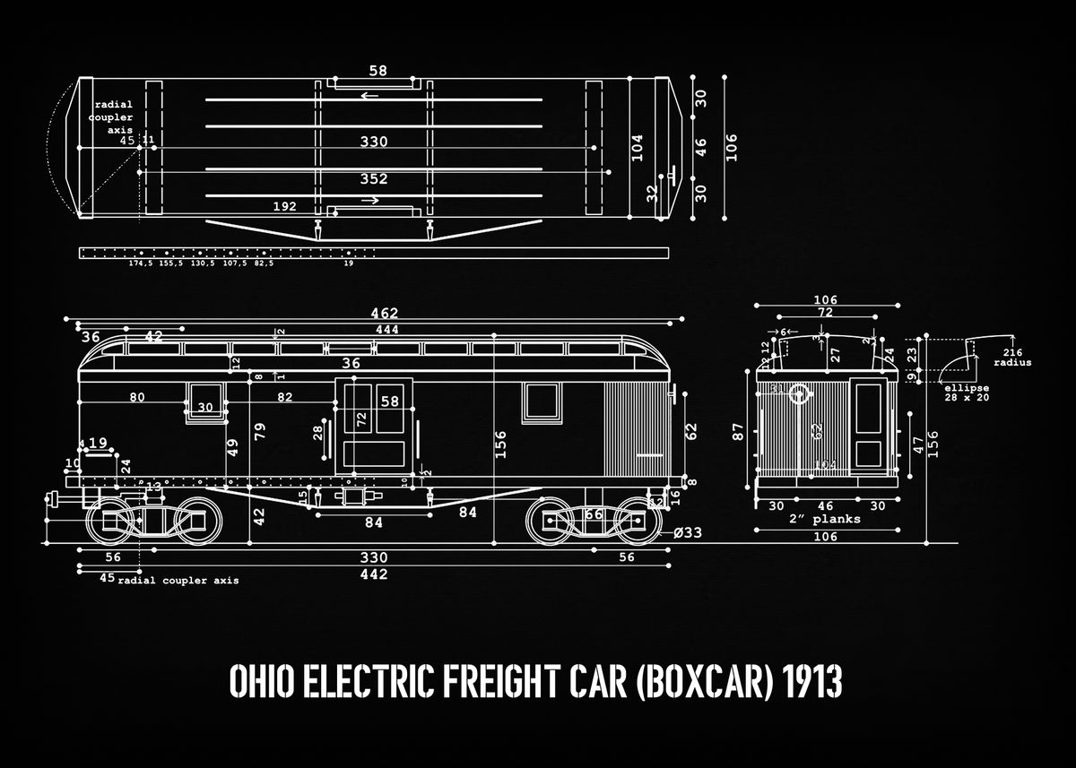 'Ohio Electric Freight Car' Poster, picture, metal print, paint by ...