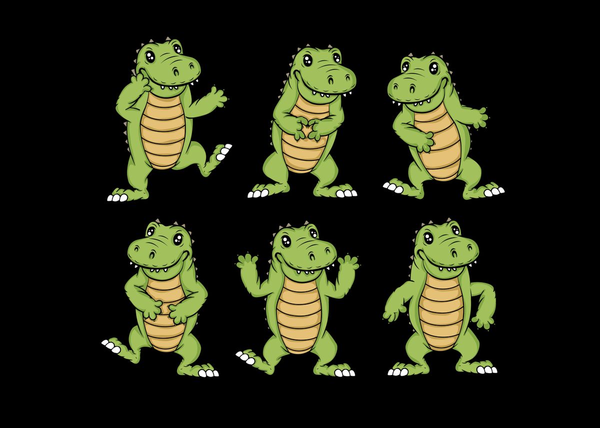 'Dancing Crocodiles Kids Alligator Lover Men Crocodile' Poster, picture ...
