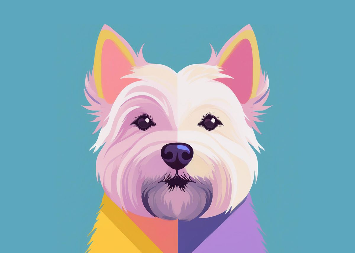 'West Highland White Terrier Portrait' Poster, picture, metal print ...