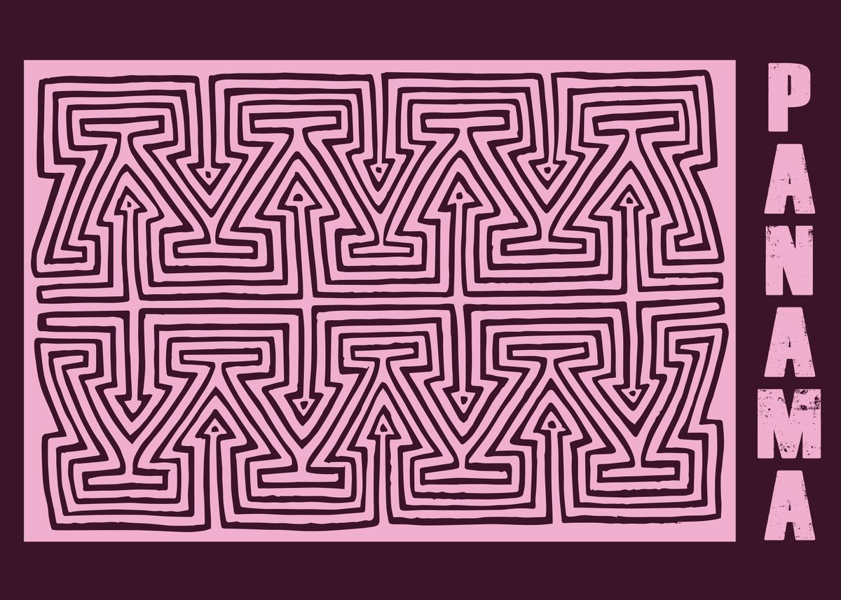 'Panama Geometric Pattern' Poster, picture, metal print, paint by ...