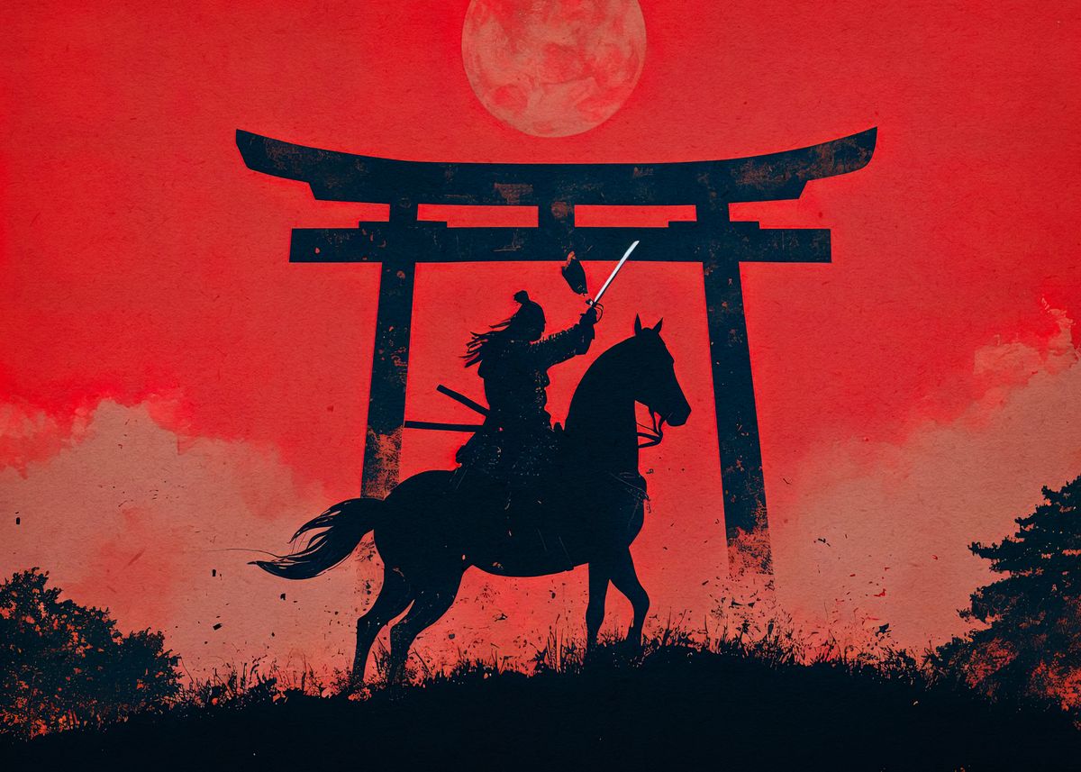 'Samurai Horseback' Poster, picture, metal print, paint by Hamzah ...