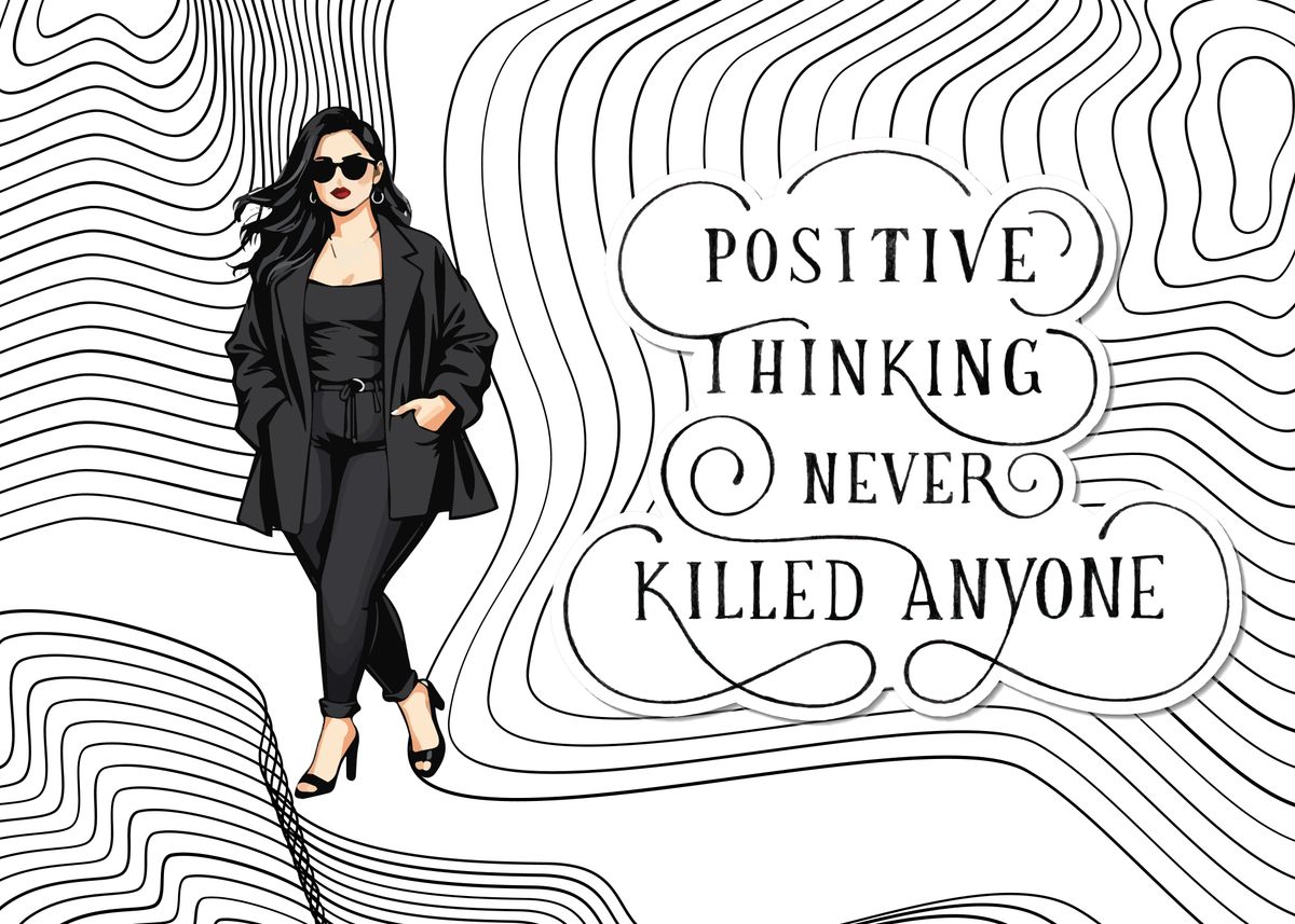 'Positive Thinking Quote Body Positivity' Poster, picture, metal print ...