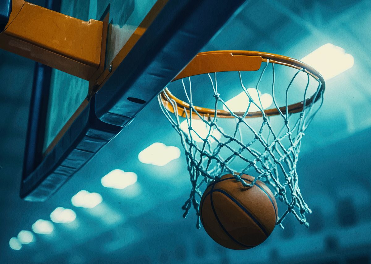 'Basketball Swish' Poster, picture, metal print, paint by Nadir ...