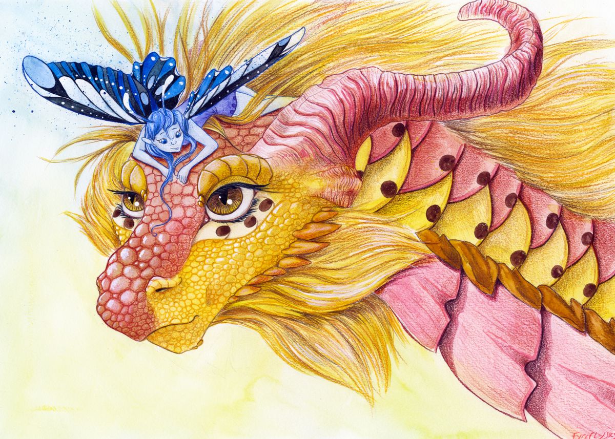 'Dragon and Fairy' Poster, picture, metal print, paint by Jaime Staite ...