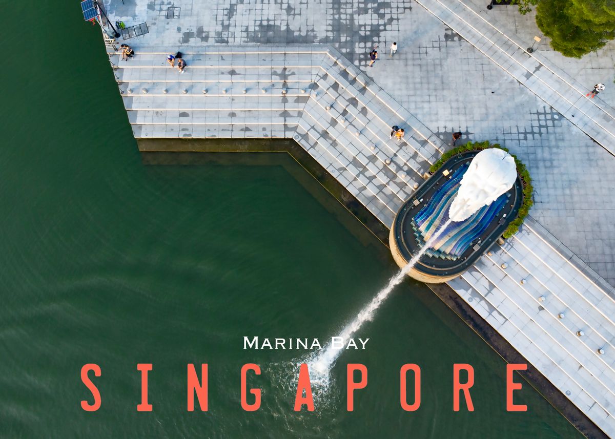'The Merlion, Singapore' Poster, picture, metal print, paint by John ...