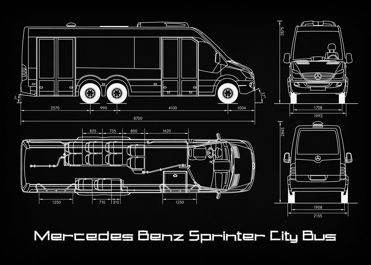 'Mercedes Benz Sprinter City Bus' Poster, picture, metal print, paint ...