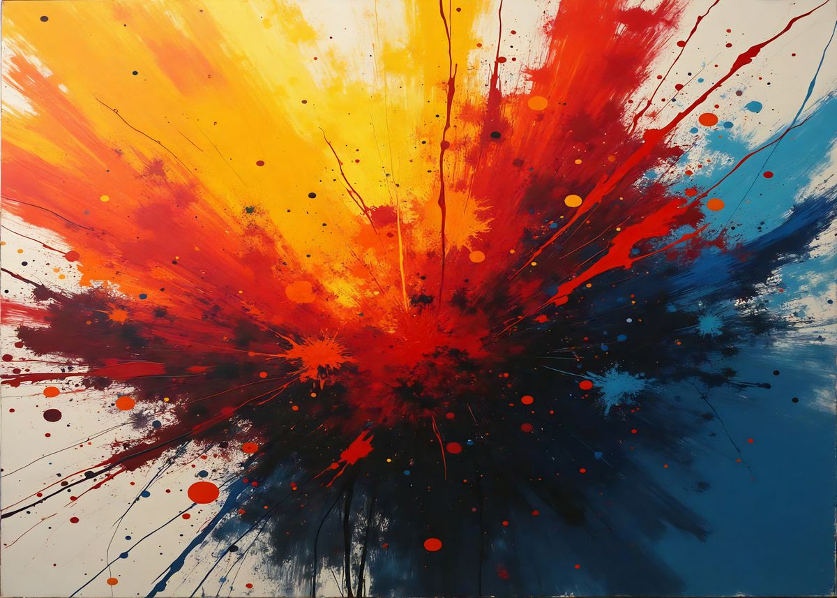'Abstract Explosion Painting' Poster, picture, metal print, paint by ...