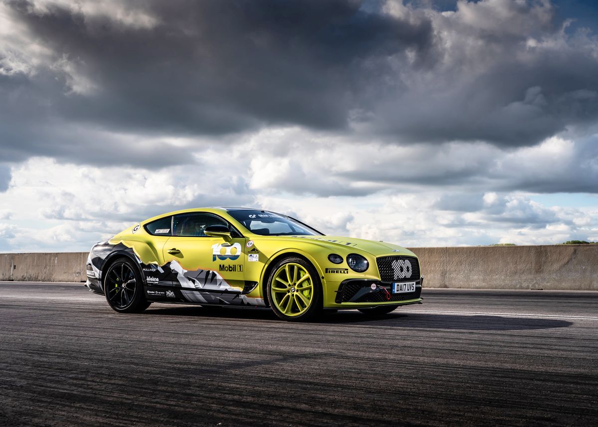 'Yellow Bentley Continental GT' Poster, picture, metal print, paint by ...