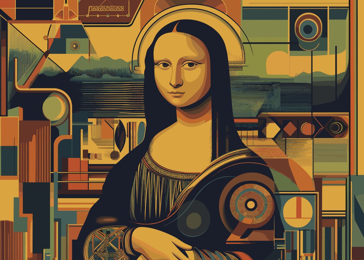'Mona Lisa in Geometric Art' Poster, picture, metal print, paint by ...
