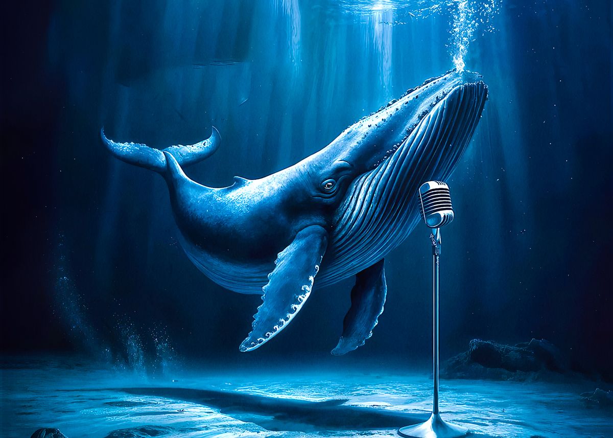 'Singing Whale' Poster, picture, metal print, paint by Digby Mcknight ...