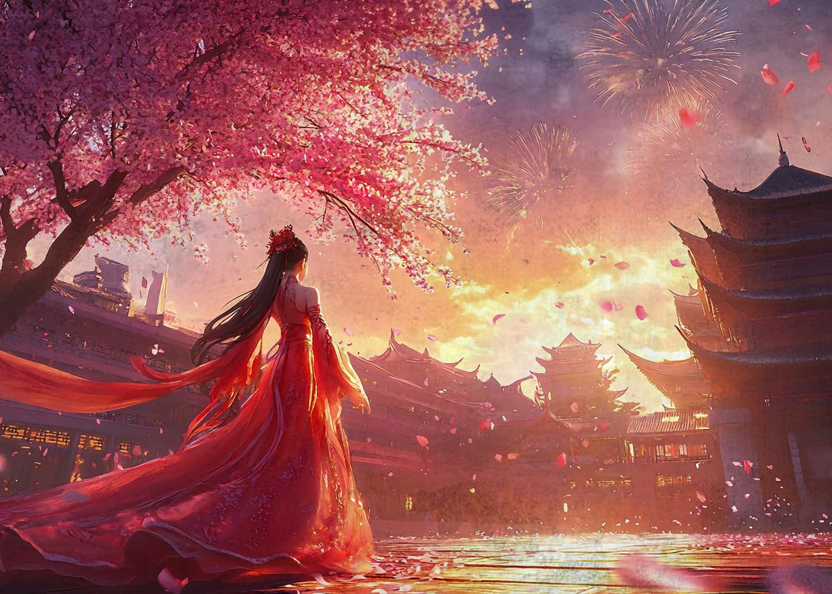 'Cherry Blossom Girl ' Poster, picture, metal print, paint by Peterson ...