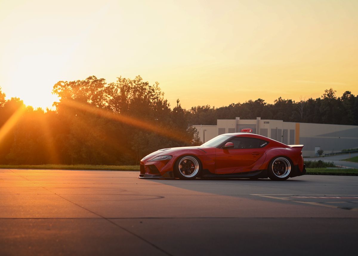 'Toyota Supra at Sunset' Poster, picture, metal print, paint by | Displate