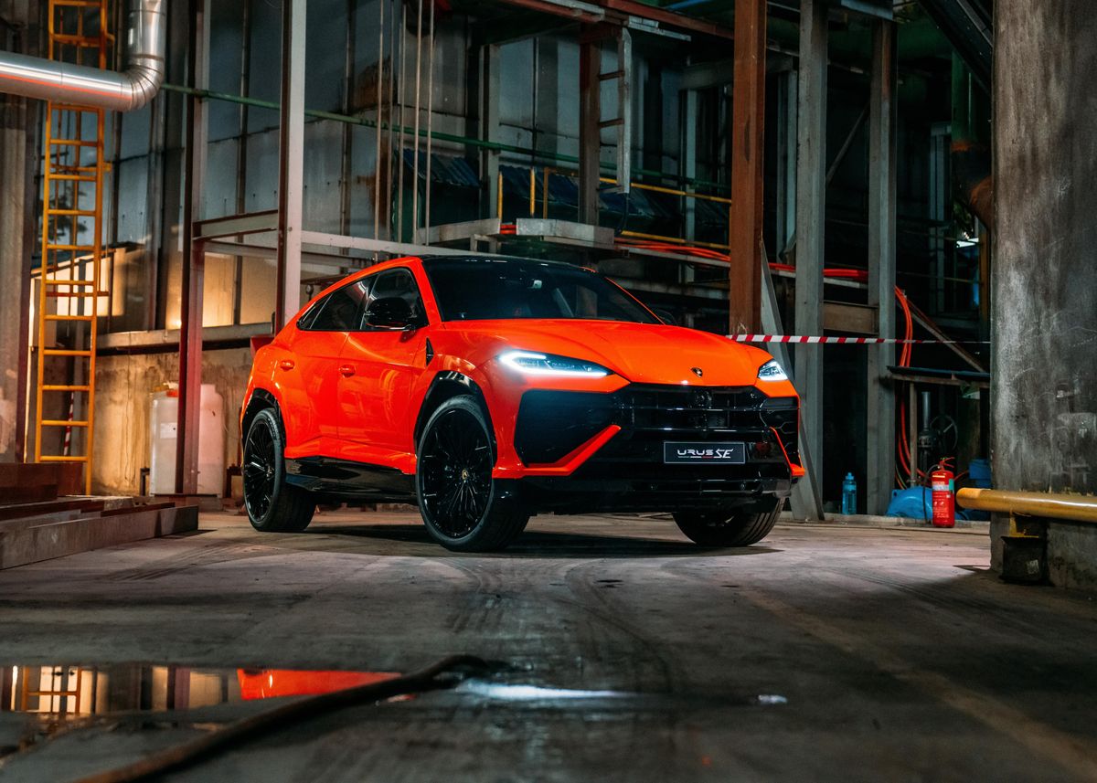 'Orange Lamborghini Urus' Poster, picture, metal print, paint by Vega ...