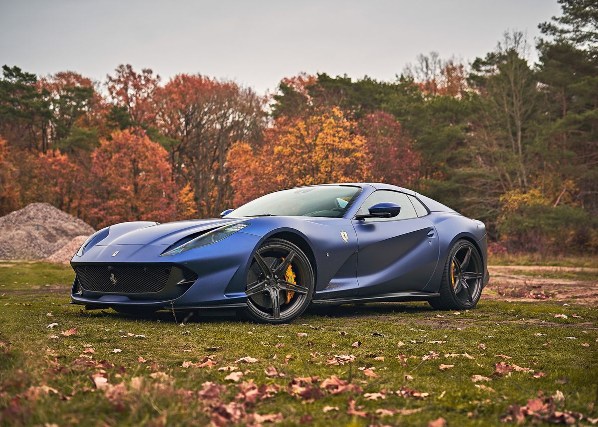 'Blue Ferrari 812 Superfast' Poster, picture, metal print, paint by ...