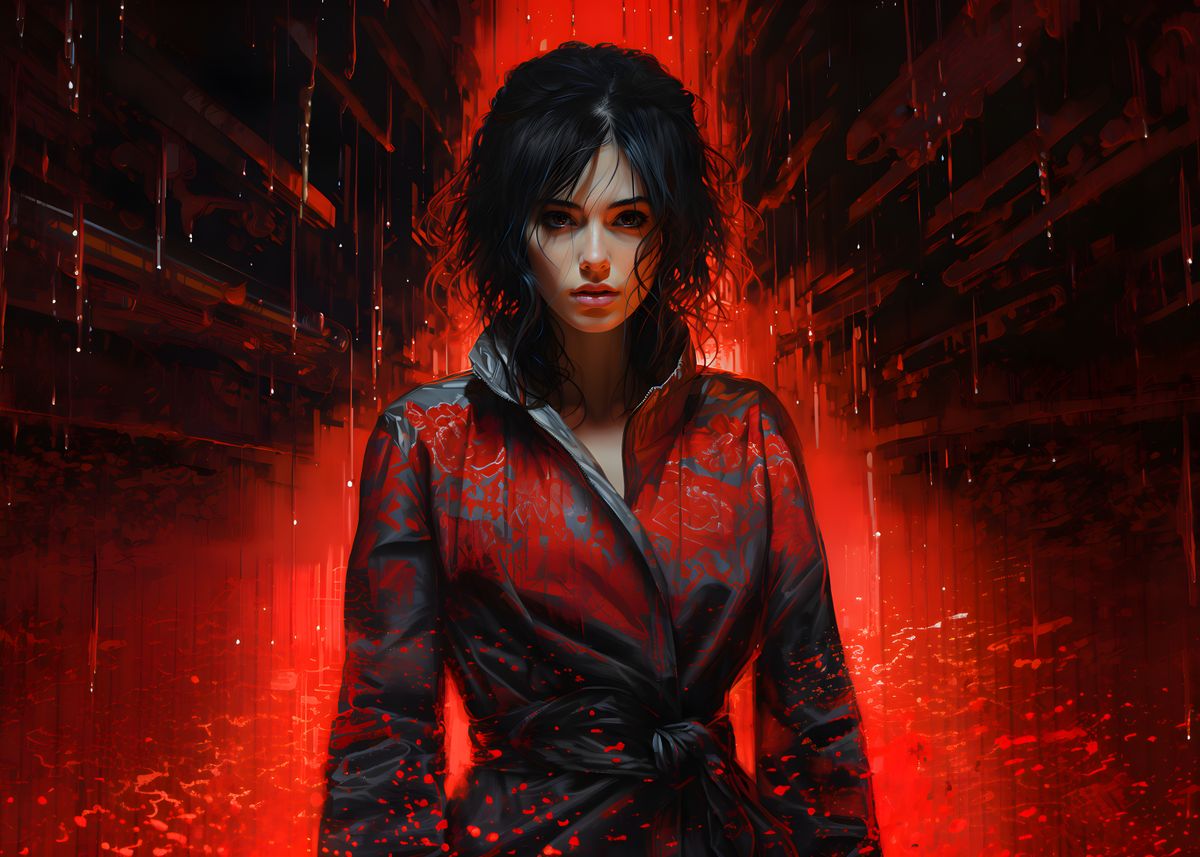 'Woman in Red Robe' Poster, picture, metal print, paint by ...