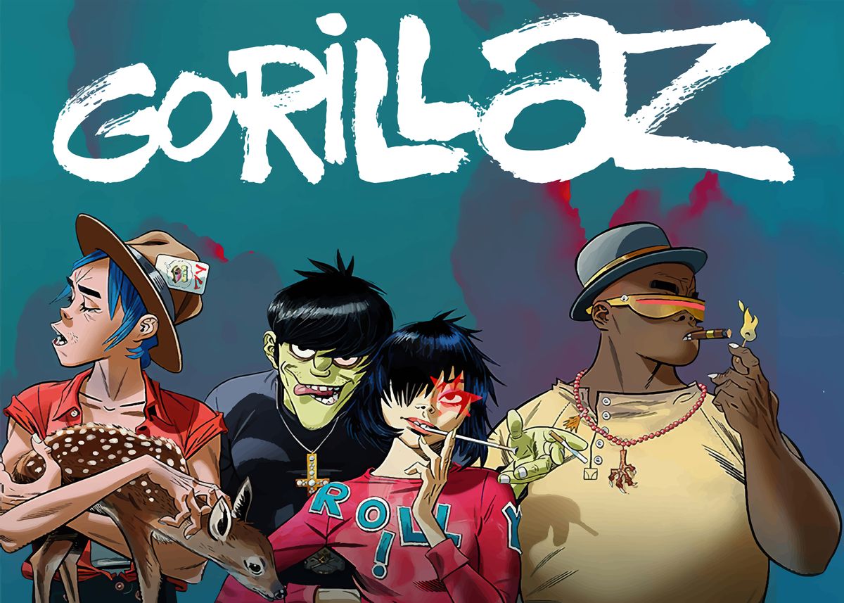 'Gorillaz Band Artwork' Poster, picture, metal print, paint by hendra ...