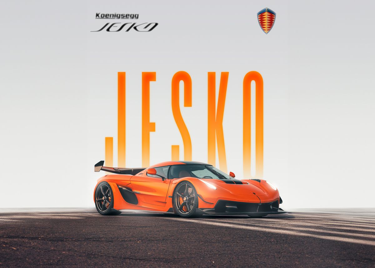 'Koenigsegg Jesko Supercar' Poster, picture, metal print, paint by ...