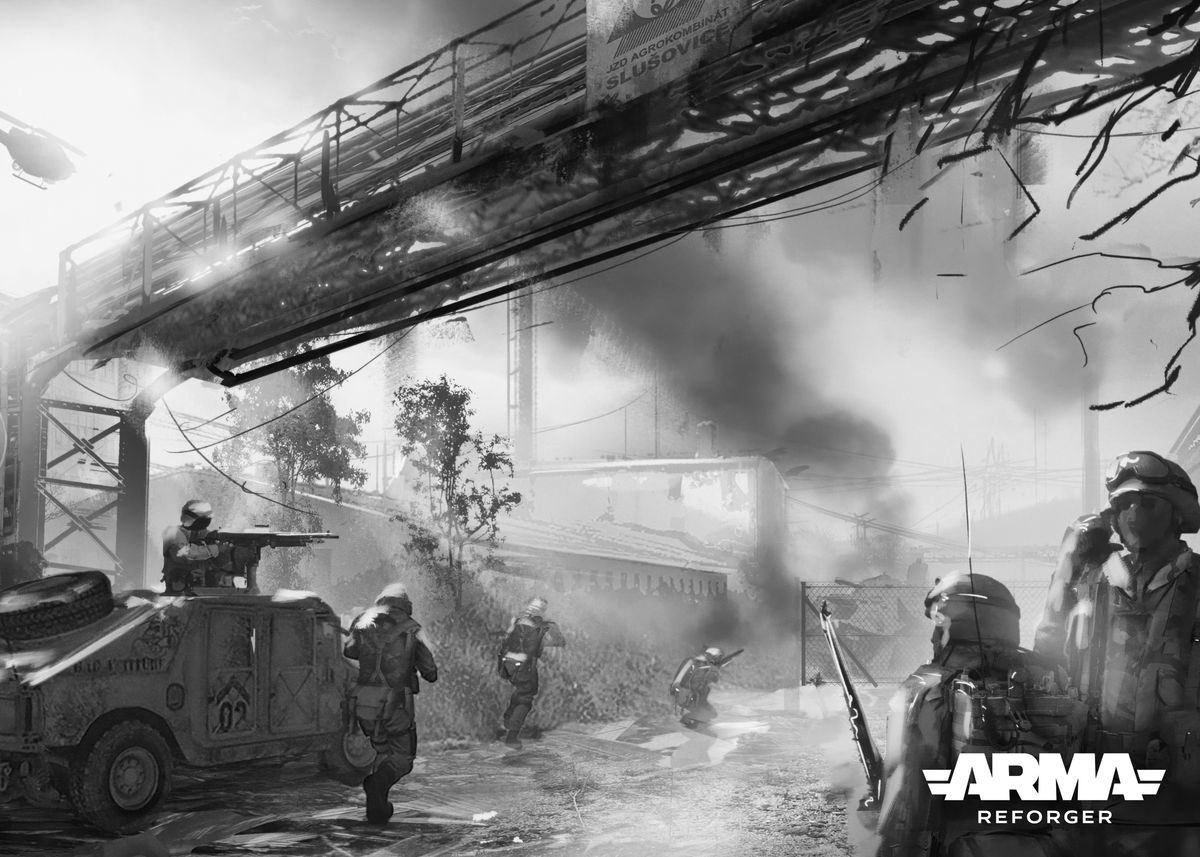 'ARMA Reforger Combat Scene' Poster, picture, metal print, paint by Bohemia Interactive | Displate