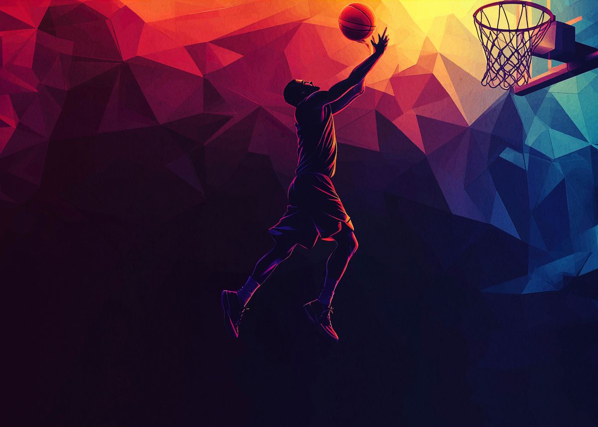'Basketball Silhouette' Poster, picture, metal print, paint by ...