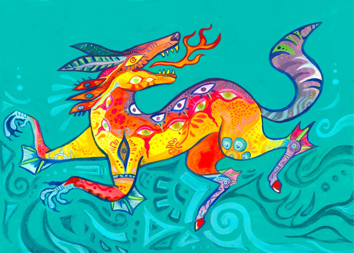 'Alebrije- Echoes of Summer Dreams ' Poster, picture, metal print ...