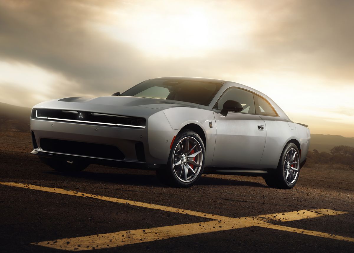 'Silver Dodge Challenger' Poster, picture, metal print, paint by Rain ...