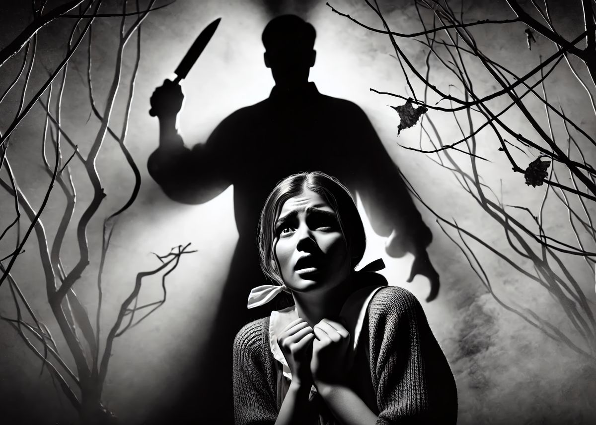 'Horror Shadow Figure' Poster, picture, metal print, paint by Stephanie ...