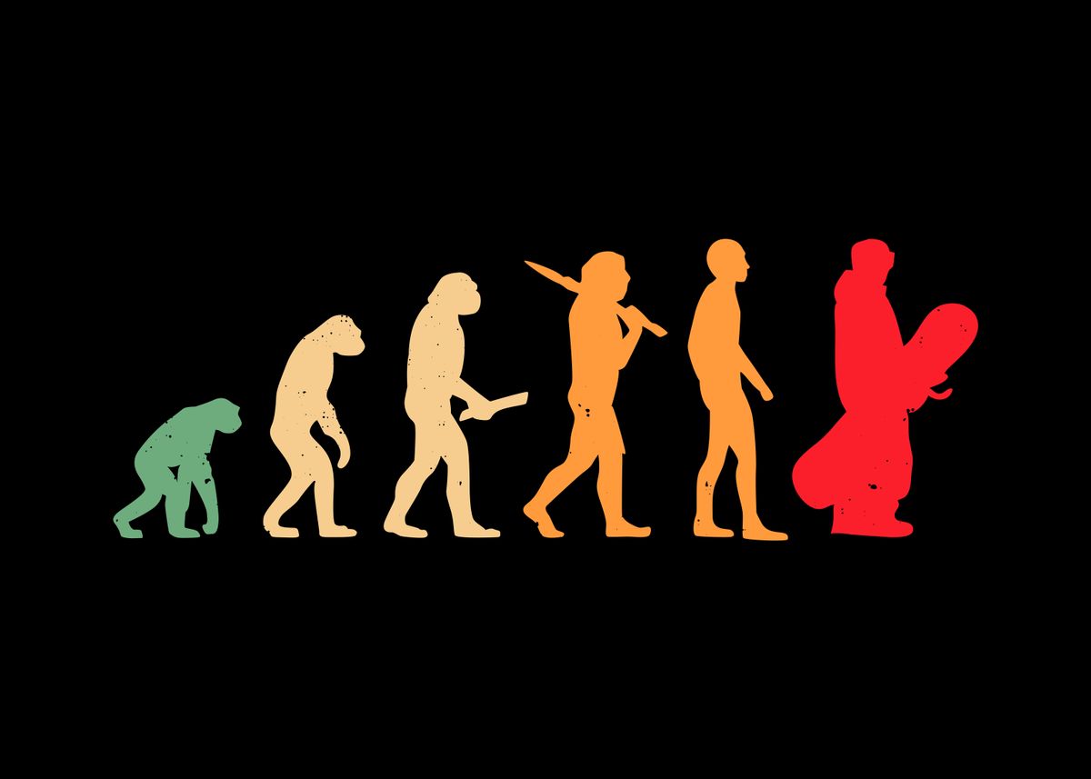 'Snowboarding Evolution' Poster, picture, metal print, paint by kulalis ...