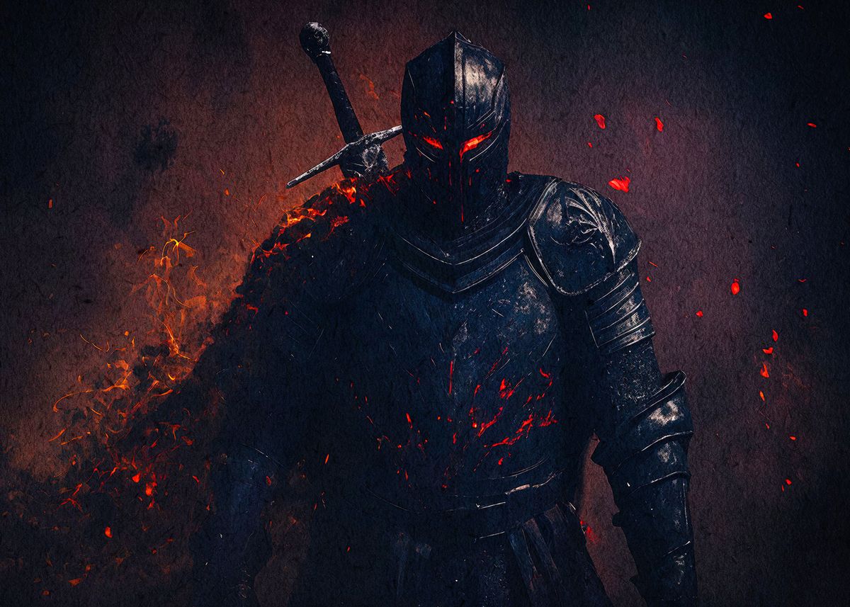 'Dark Knight Flames' Poster, picture, metal print, paint by Tracey ...