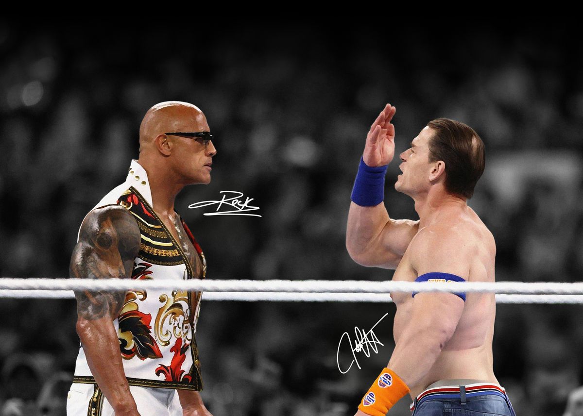 'The Rock vs. John Cena' Poster, picture, metal print, paint by Ken ...