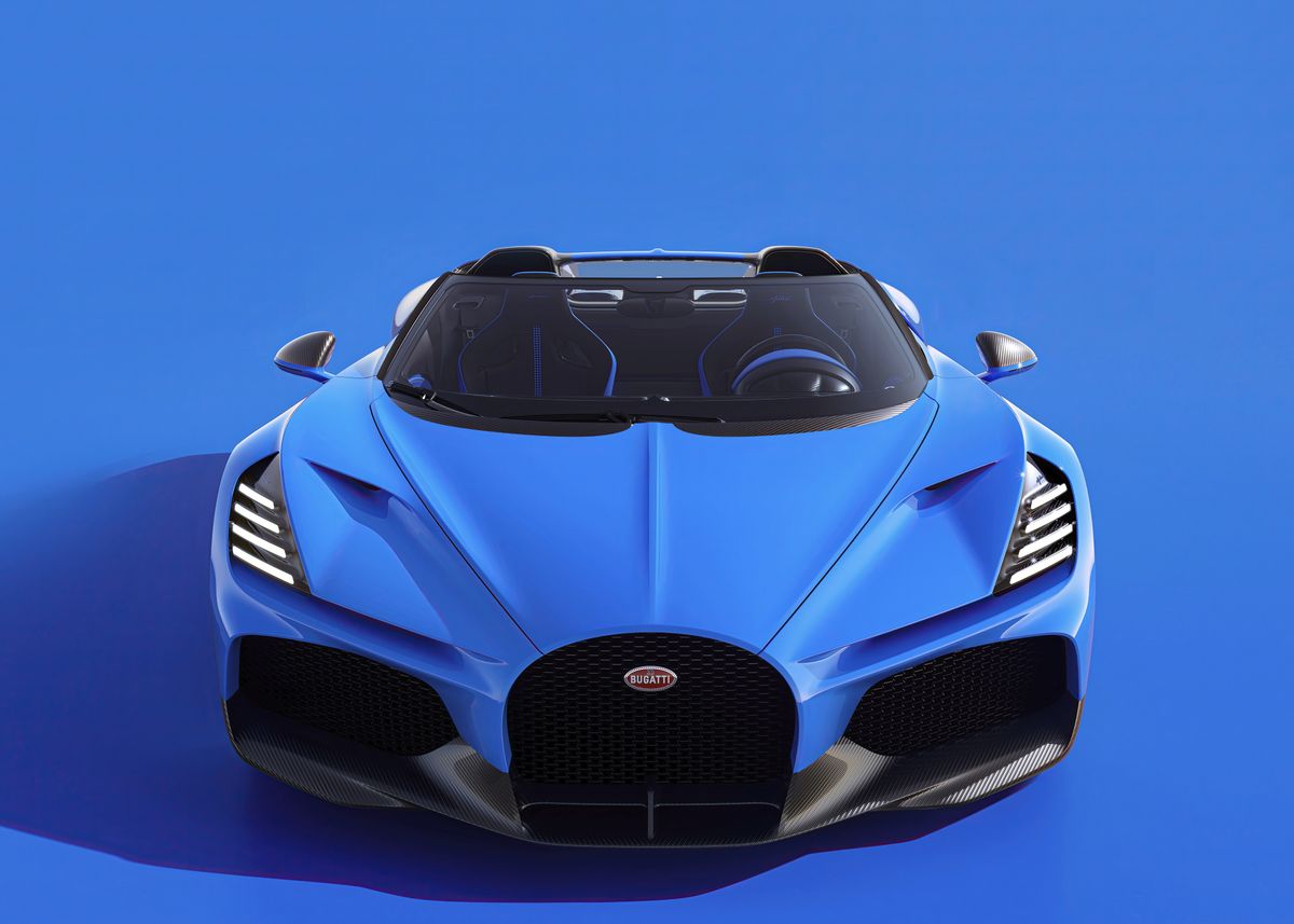 'Blue Bugatti Centodieci' Poster, picture, metal print, paint by ALCN ...