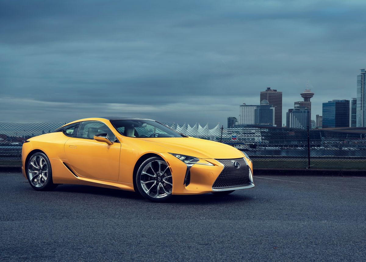 'Yellow Lexus LC 500 Coupe' Poster, picture, metal print, paint by ...