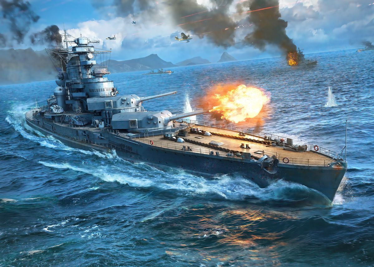 'Bayern-class battleship' Poster, picture, metal print, paint by World ...